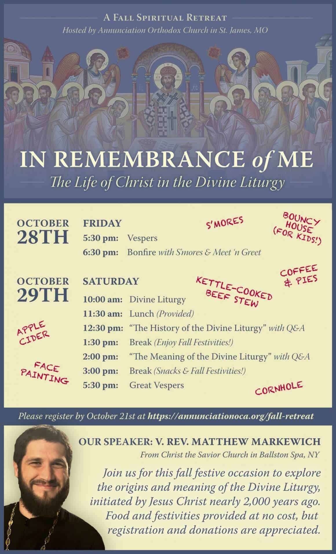 In Remembrance of Me Flyer - Annunciation Orthodox Christian Church